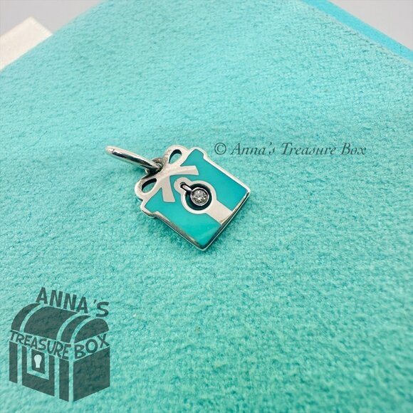 Tiffany & Co. | Jewelry | Tiffany Co 925 Silver Blue Enamel Diamond ...